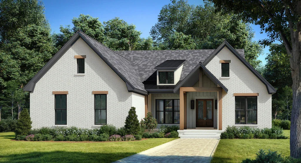 One Story Luxury Brick Home Plans