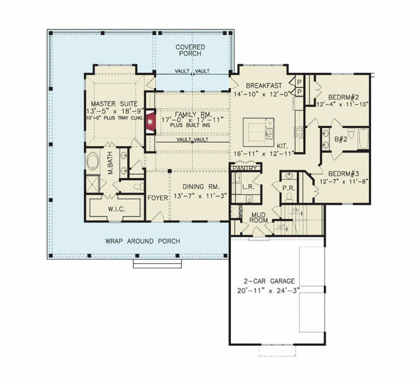Mark Harbor D | Farmhouse Plan with Wrap Around Porch