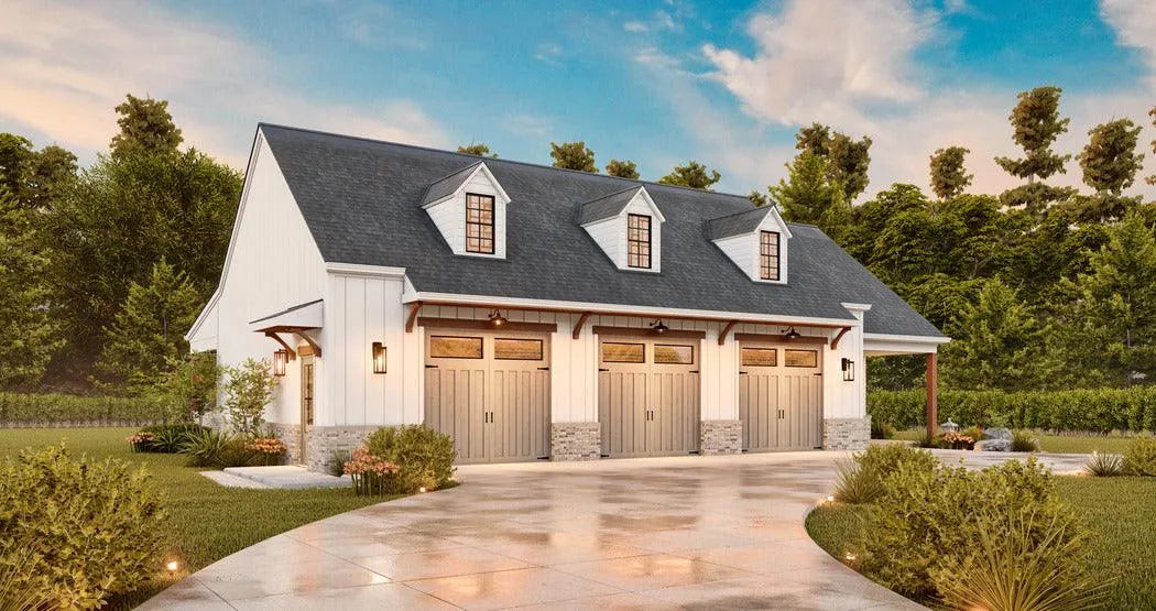 Garage Driveway Layout Plans Plan 43614 | New American House Plan With
