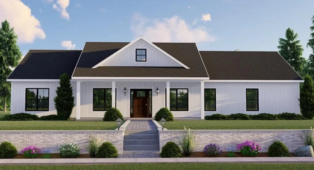Trina House Plan | Country House Plan | One Story House Plan