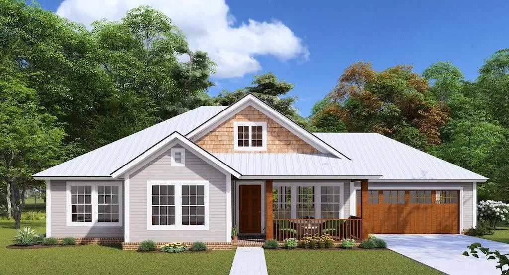 Simple One Story House Plans Porches Features For Popular One Story