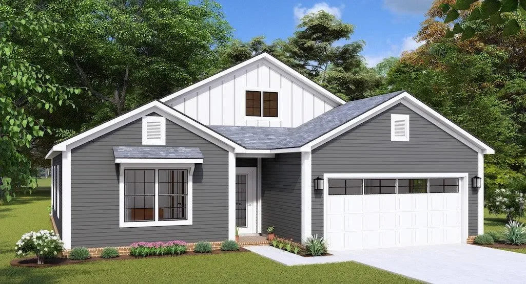 Ashley House Plan | 1400 Sq Ft, 3 Bed, 2 Bath, 2 Garage