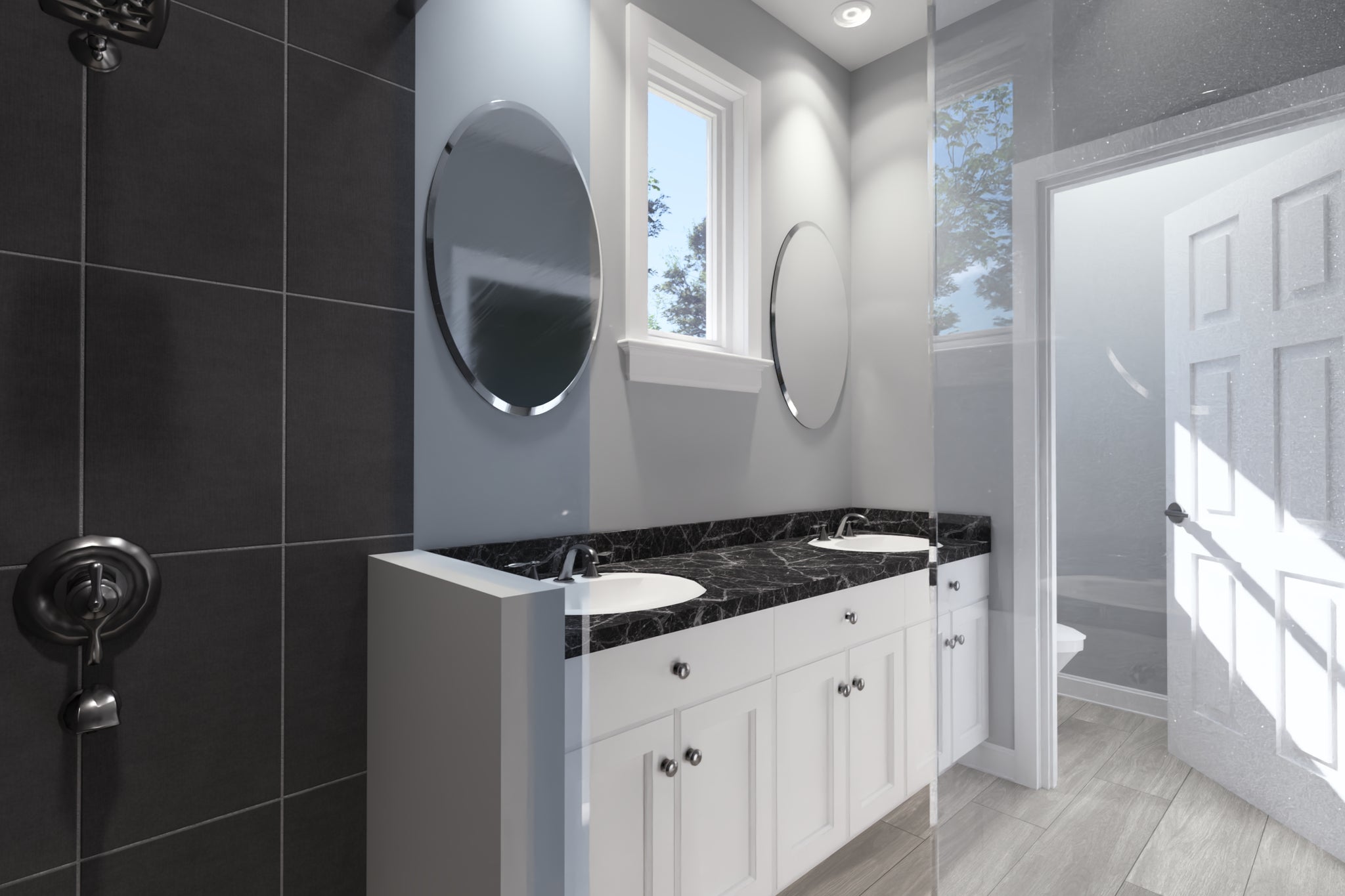 J7563-E Modern House Master Bathroom, 4 Bedrooms, 3 Bathrooms | Plan 24619