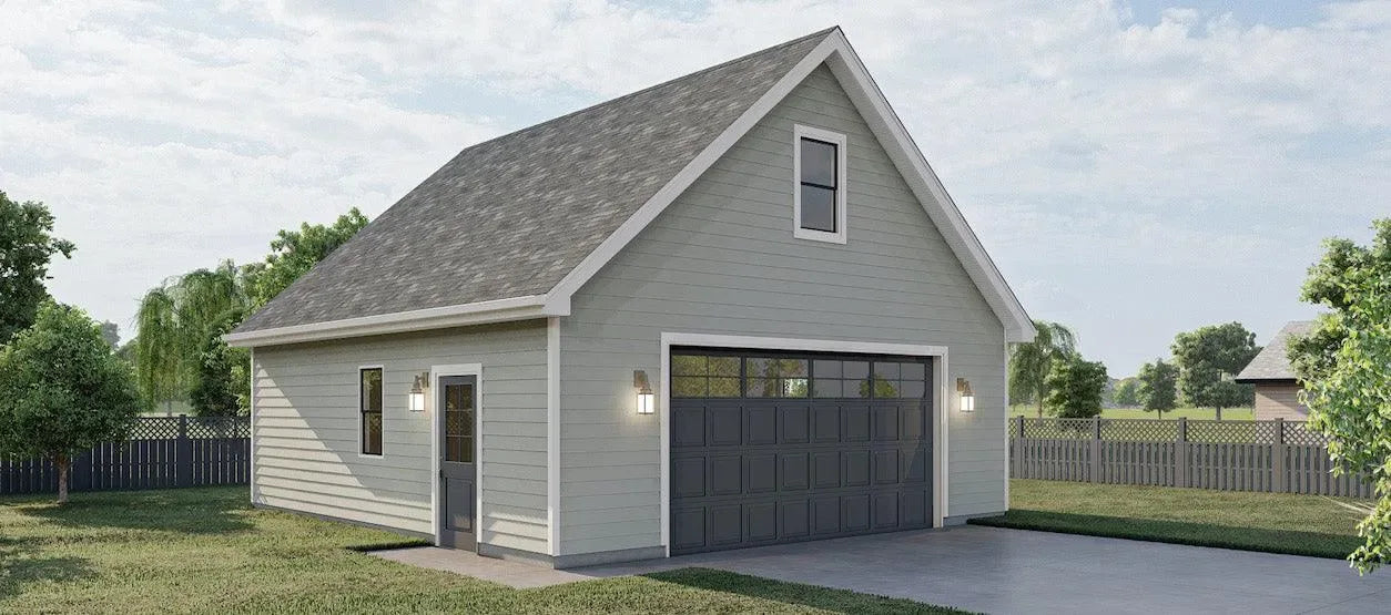 Versatile 1,039 sq. ft 2-Bay Garage Plan with Ample Storage