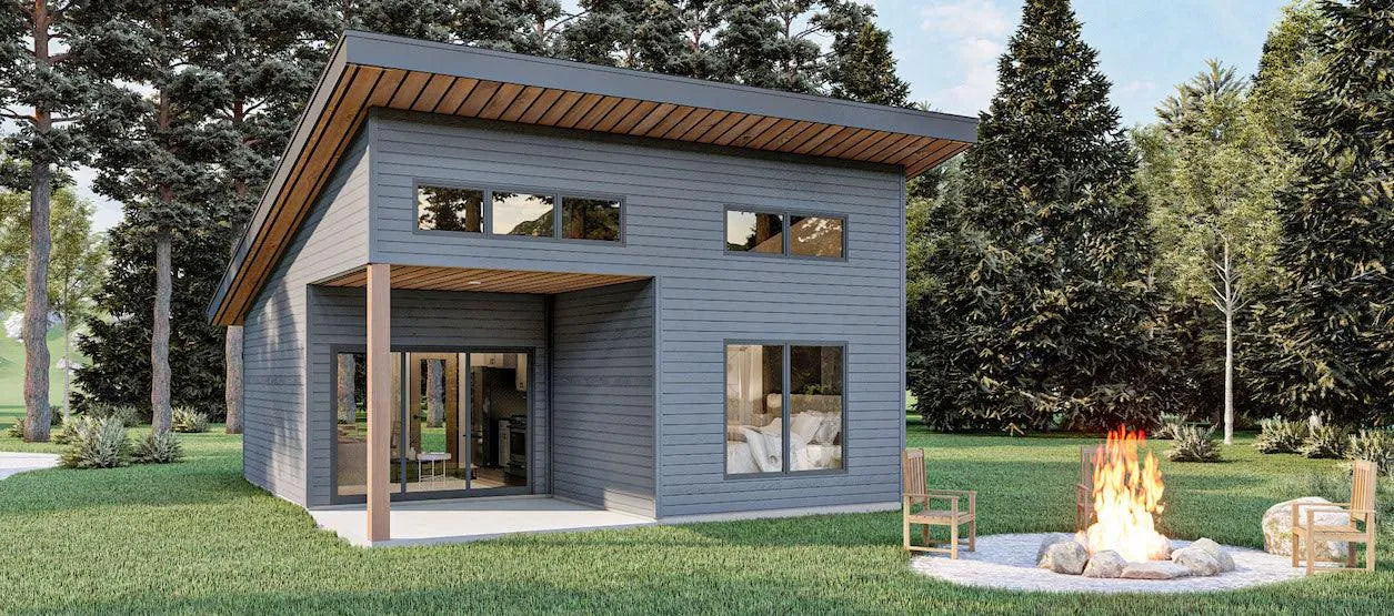 Small House Plan Modern Cabin Custom Small Cabin House Plan With 3D