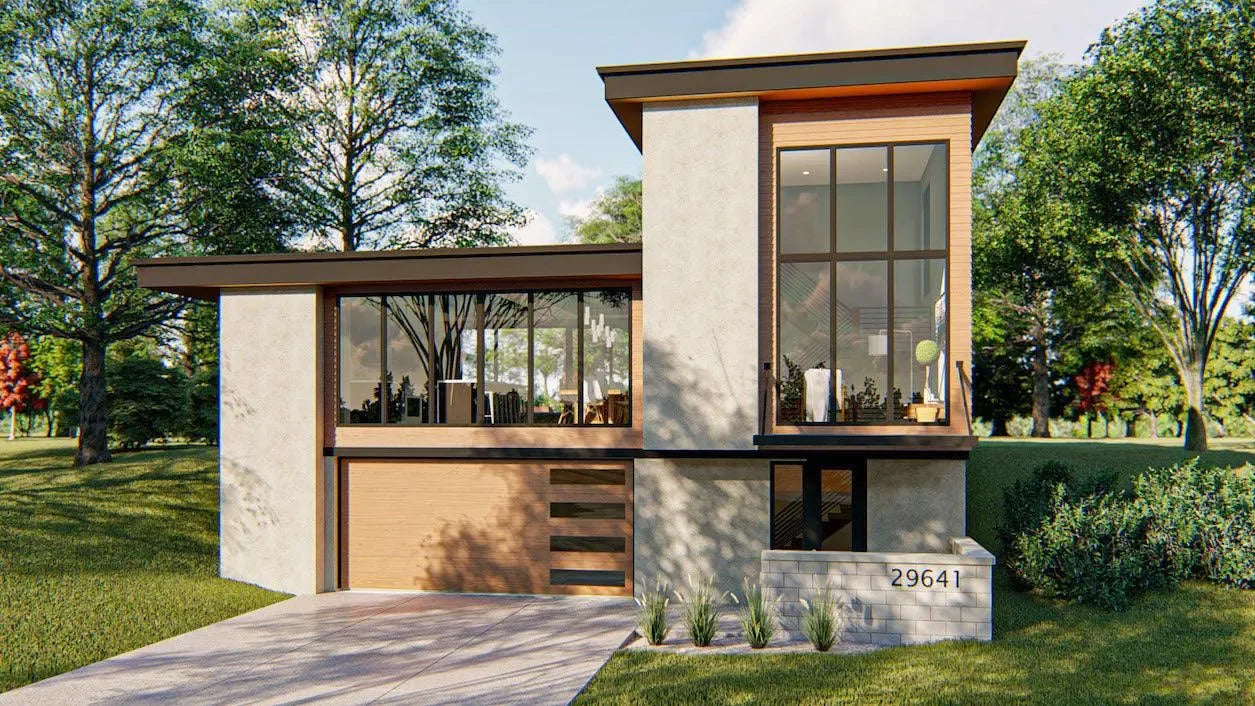 Aubrey House Plan | Contemporary Style House Plan | 1.5 Story House Plan