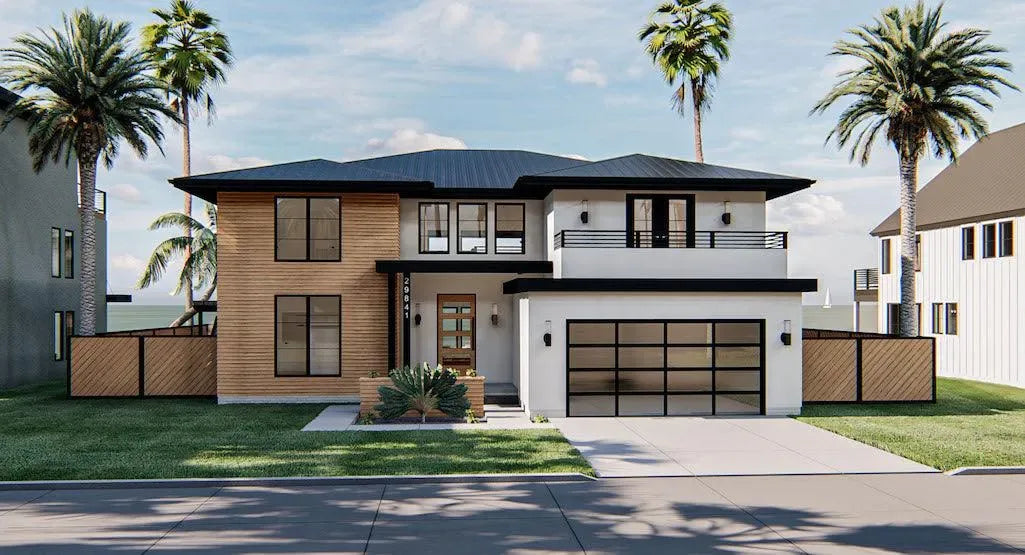 Modesto Flats House Plan| Modern Prairie Style House Plan| Two Story ...