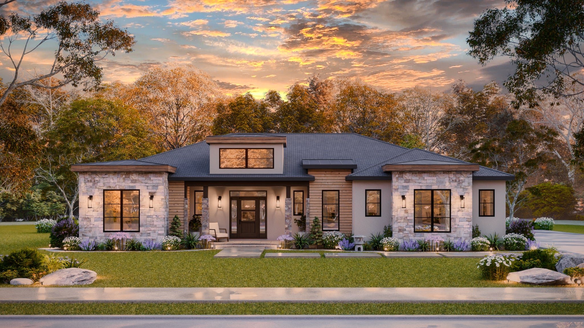 A7571-A Modern House, 3 Bedrooms, 3.5 Bathrooms | Sweet Clover House ...