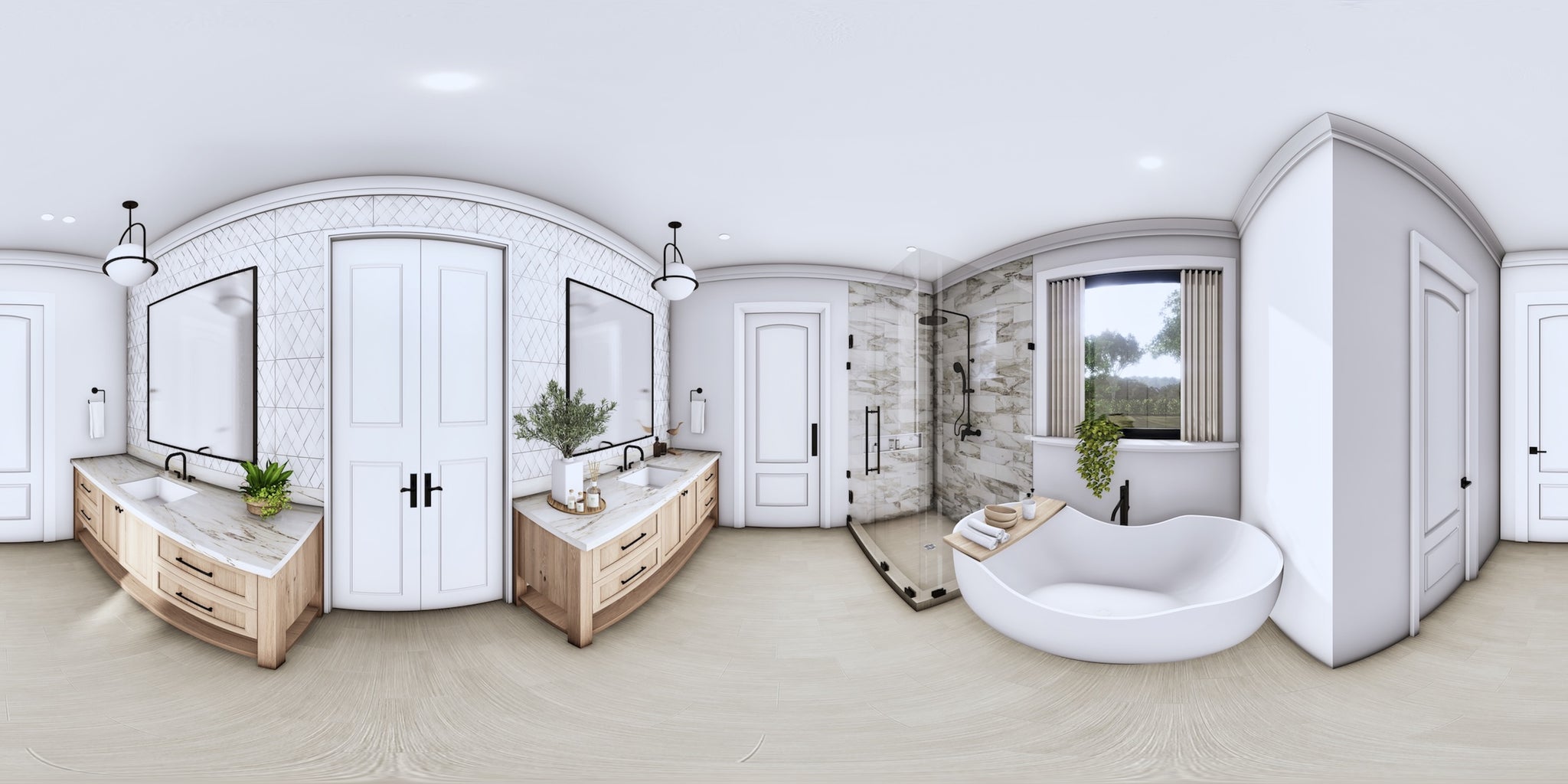 A7571-A Modern House Bathroom Panorama, 3 Bedrooms, 3.5 Bathrooms ...