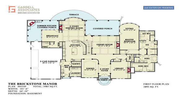 Brickstone Manor House Plan
