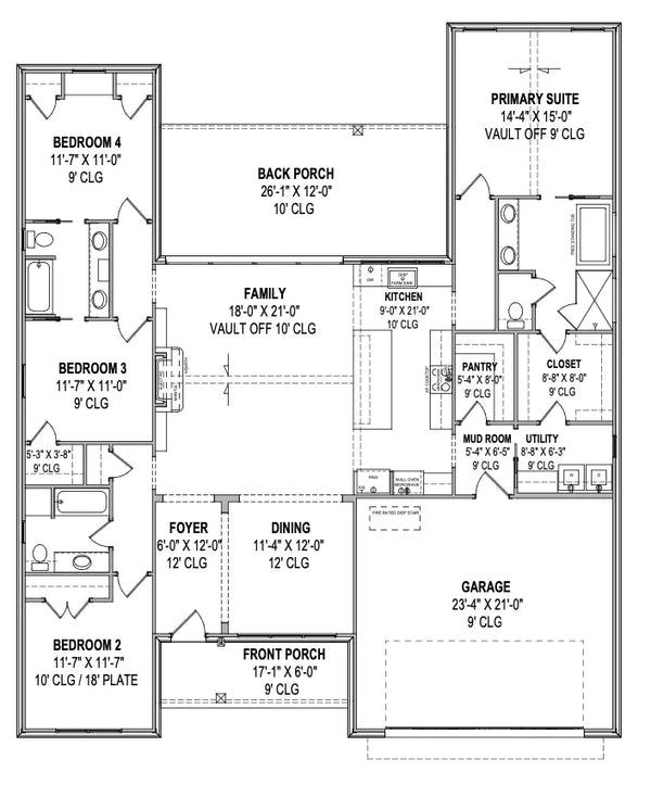 Danes House Plan|New American Craftsman House Plan| One Story House Plan