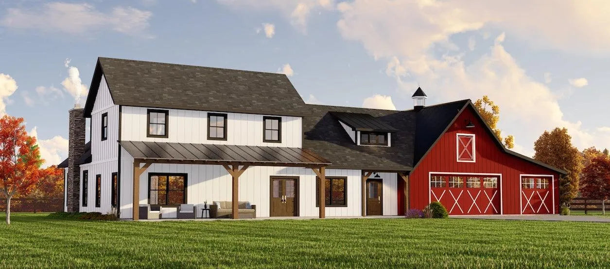 Rustic House Plans One Story Red Cape May House Plan | Airy Best