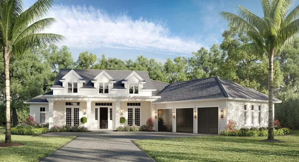 One Story House With Driveway House Plan 5 Bedrooms, 3.5 Bathrooms,