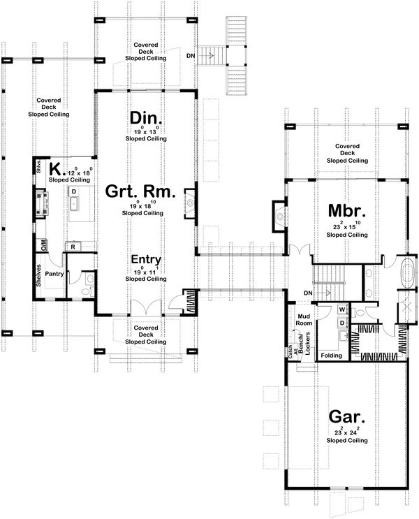 Royal Palms House Plan | Modern Mountain Style House Plan | One Story ...